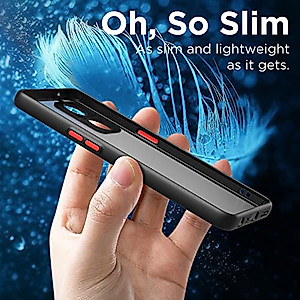 MAKAVO Slim Fit for OnePlus Nord N20 5G Case with Screen Protector [Ultra Thin] [Camera Cover] Full Protection Flexible Bumper Hard Matte PC Back Cover for One Plus N20 5G (Black)