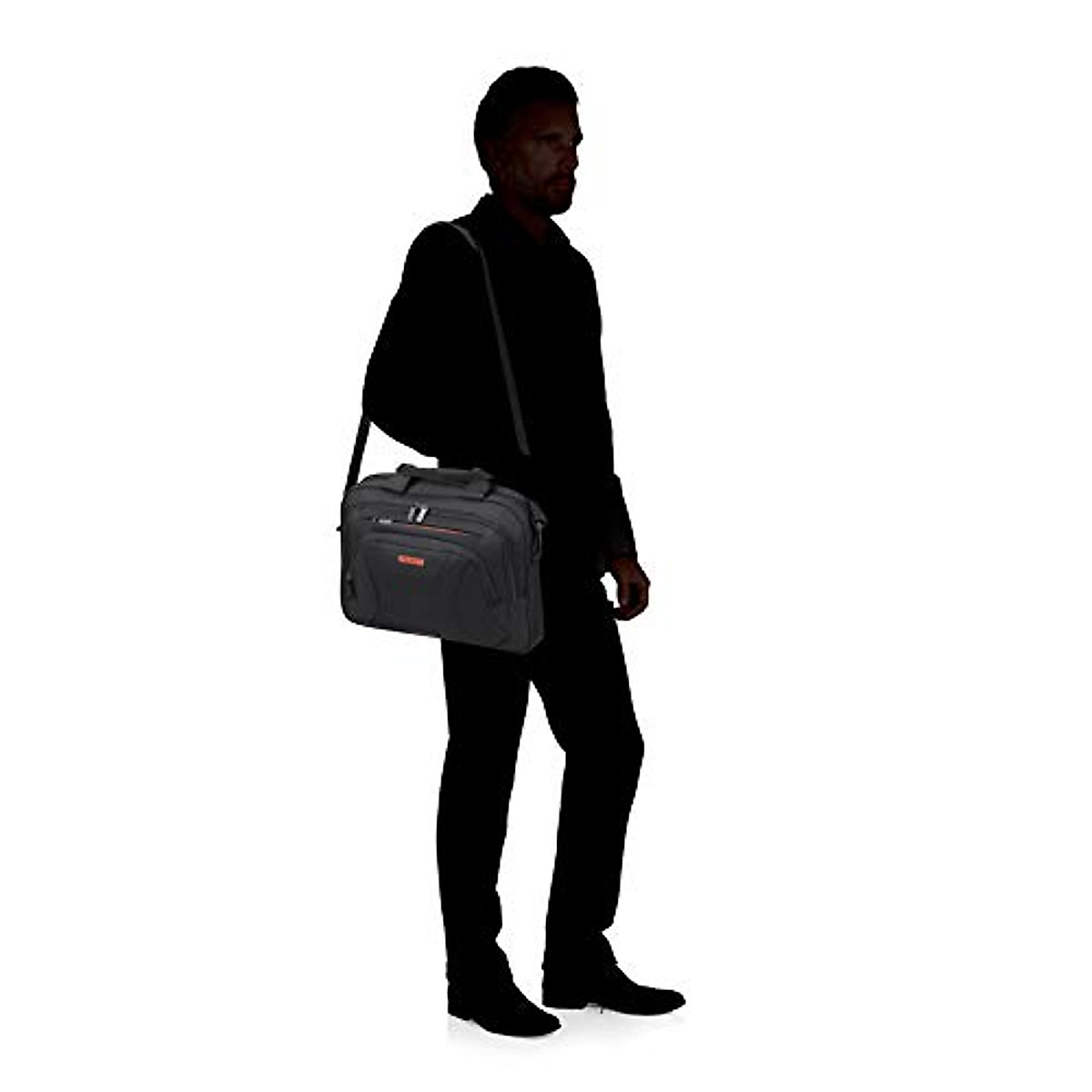 American Tourister Briefcase, Black (Black/Orange), S (13.3 Inch-14 Inch)