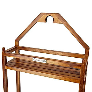 TeakCraft Teak Shower Caddy, Shower Organizer For Bathroom, Non Slip, Indoor and Outdoor, Hanging Shower Organizer, Showerhead, 3 Shelf, The Thoren