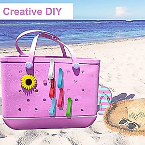 Aovaely 2 Pack Beach Bag Charms Hooks, Beach Bag Accessories Inserts for Hanging Key Cup Holder Tote Bag Accessories for Beach Camping