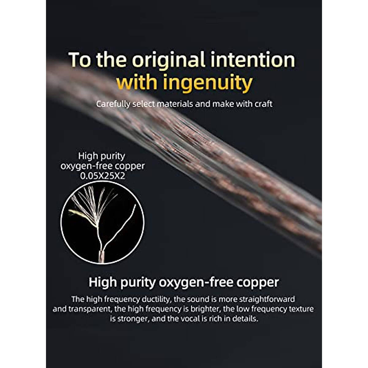 FAAEAL KZ ZSN PRO Earphone Upgraded Cable 2 Pin 0.75mm OFC Replacement Detachable Cable 3.5mm Gold-Plated Replacement Headsets Wire for KZ EDX ZEX ZS10 PRO ZAS Zax DQ6 Headphones(with Mic, C Pin)