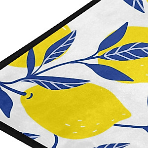 AGONA Anti Fatigue Kitchen Mat Tropical Fruits Yellow Lemons Kitchen Floor Mat Soft Standing Mats Absorbent Area Rugs Non Slip Kitchen Rugs Bath Rug Runner Carpet for Home Decor Indoor Outdoor