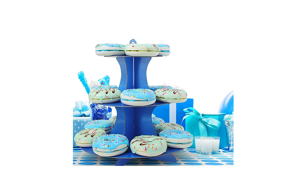 Navy Blue 3-Tier Cupcake Stand - Perfect for Parties