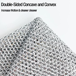 2023 New Multifunctional Non-Scratch Wire Dishcloth, Multipurpose Wire Dishwashing Rags for Wet and Dry, Scrubs & Cleans for Dishes, Sinks, Counters, Stove Tops, Easy Rinsing, Machine Washable. (10)