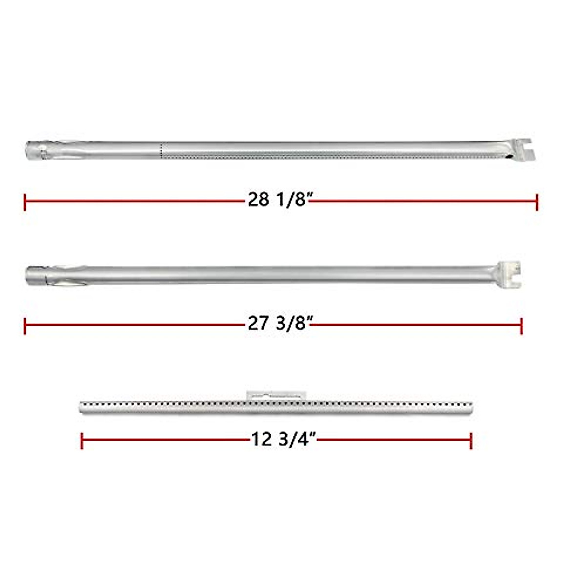 Hongso 7536 7508 Gas Grill Replacement Burner Tube Kit and Porcelain Steel Flavorizer Bars for Weber Spirit E310 320 (with Side Mounted Control Panel Older Model) Genesis Silver Gold Platinum B C 7537