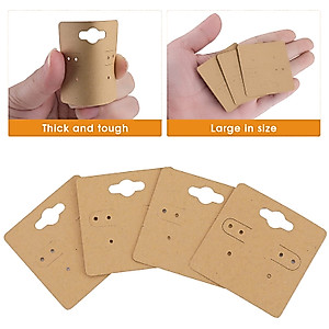 100 Pcs Earring Cards for Selling Hanging Earring Display Cards Kraft Paper Earring Card Holder Blank Paper Cards with 6 Holes Cardboard Earring Holders for Selling Earring DIY Crafts Retail