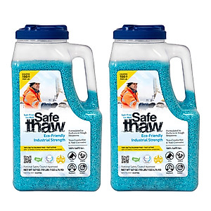 Safe Thaw Industrial Strength Salt Free Pet Safe Snow Ice Melter and Traction Agent for Concrete, Asphalt, and More, 10-Pound 7-Ounce Jug (2 Pack)