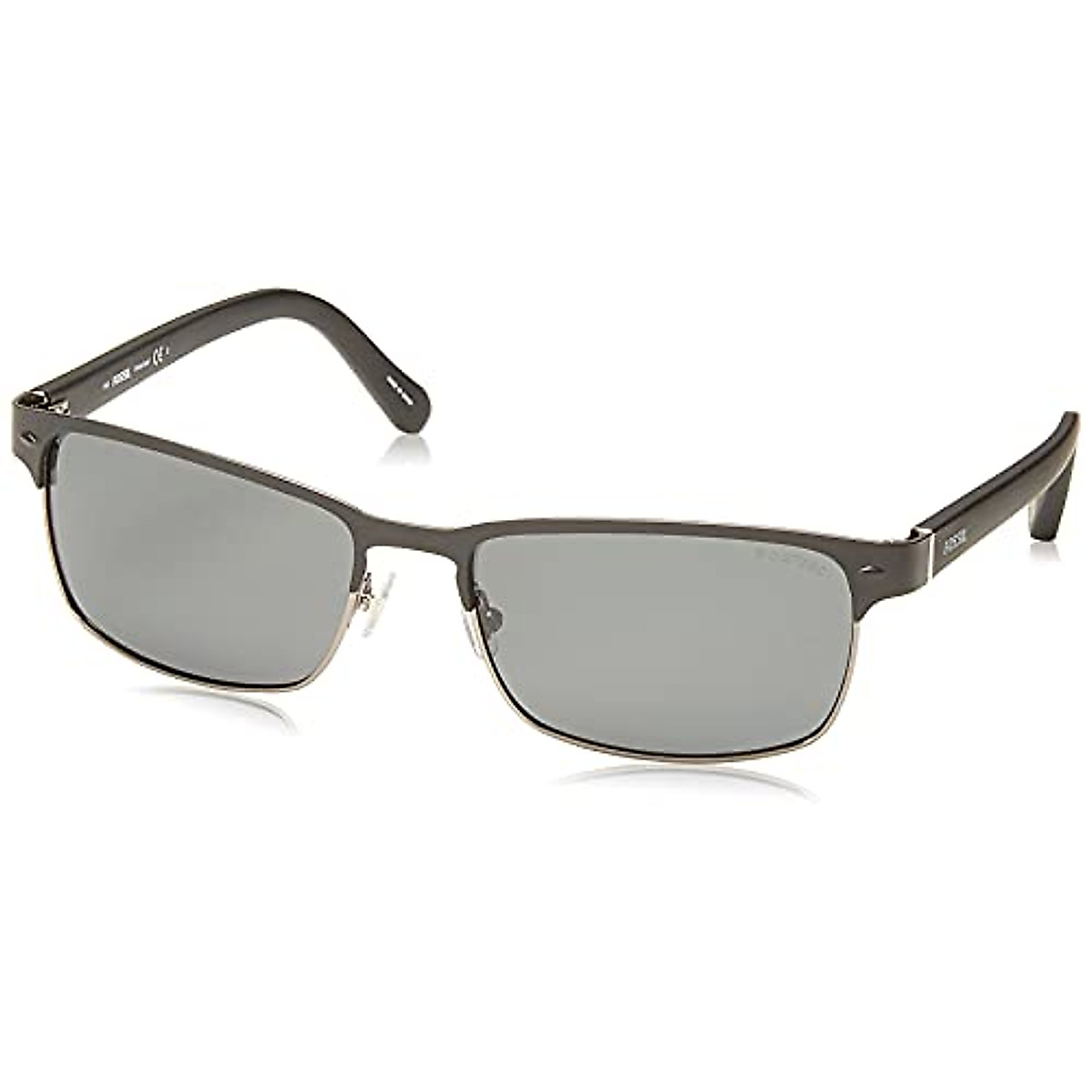 Fossil FOS3000ps Polarized Rectangular Sunglasses, Matte Black Ruthenium, 57 mm