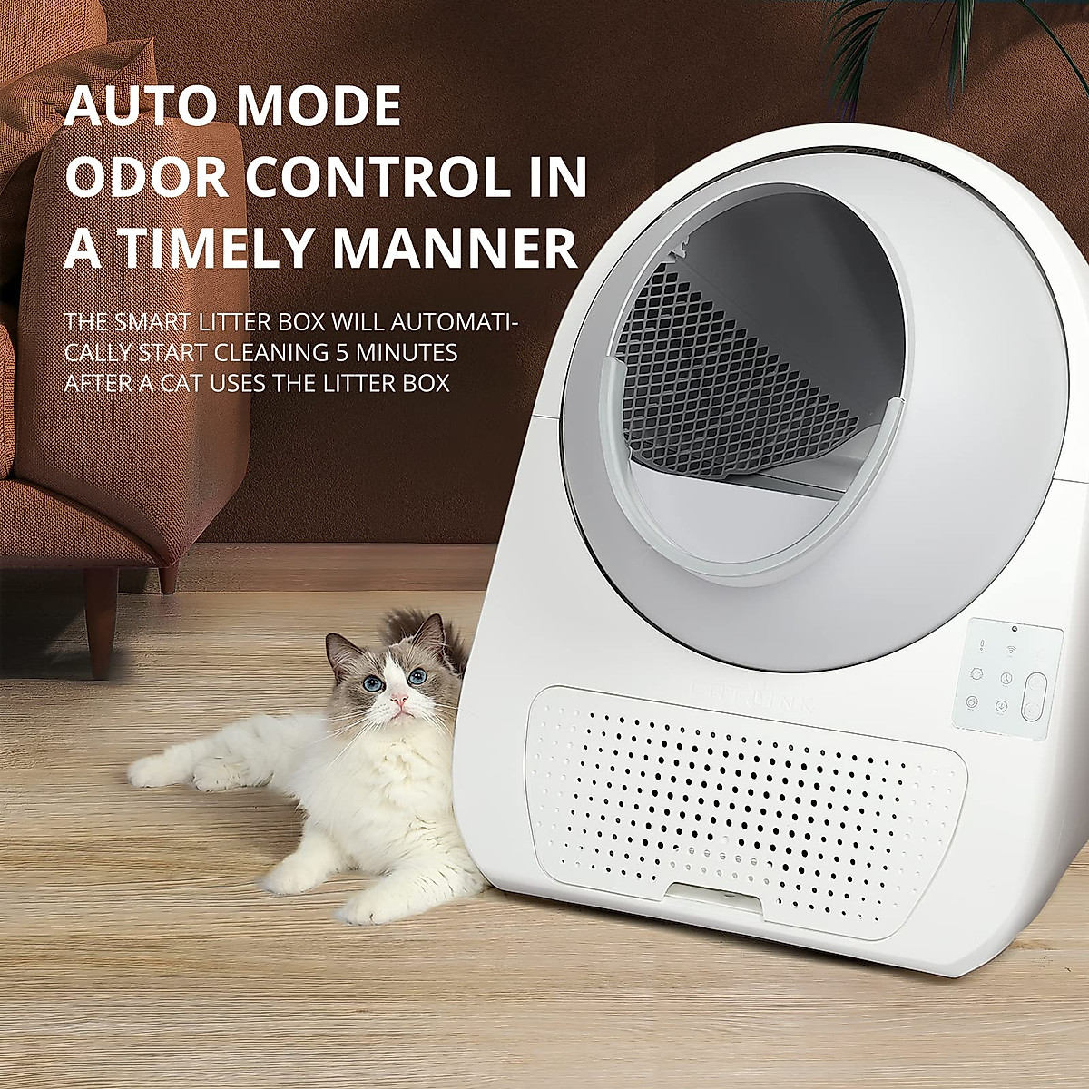 boqii Cat Litter Box Self Cleaning, WiFi Enabled APP Remote Control for Multiple Cats Secure, 13L Ultra-Large Waste Box,Quiet Self-Cleaning Cat Litter Box (Grey)