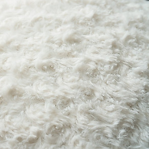 Valea Home Faux Fur Throw Pillow Covers for Couch Decorative Plush Swirl Luxury Super Soft Throw Pillow Case Set 18 x 18, Pack of 2, Ivory White