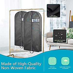 VIVUCY 40"/50 "garment bags for Closet Storage(2pcs40"+2pcs50")Garment Bags for Hanging Clothes, Suit Bags for Men Travel with Handles Garment Bags For Storage to Suit Jacket Shirt Coat Dresses