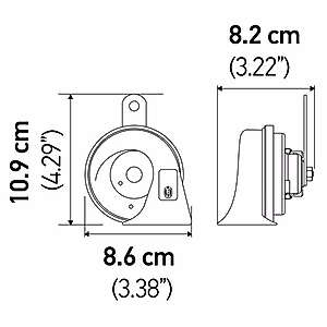 HELLA 012010881 Black 12V BX Trumpet Horn Kit (Bmw)