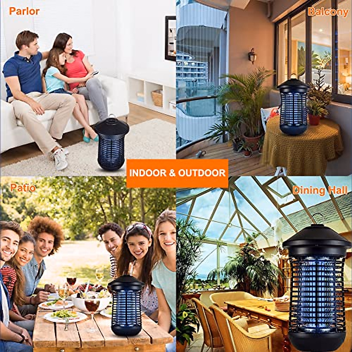 TELARD Bug Zapper Outdoor Indoor Electric Mosquito Zapper Killer Insect Fly Traps Fly Zapper High Powered 4000V 20W for Home Backyard Patio