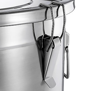 LINISHOP 304 Stainless Steel Airtight Canister Airtight Cereal Container Food Storage Container Metal Kitchen Rice Flour Milk Storage Bucket Silver New (48L)