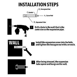 MroMax M8x80mm 304 Stainless Steel Expansion Bolts Hex Nuts Sleeve Anchor Fastener for Fence Home Installation Air Conditioning 4pcs