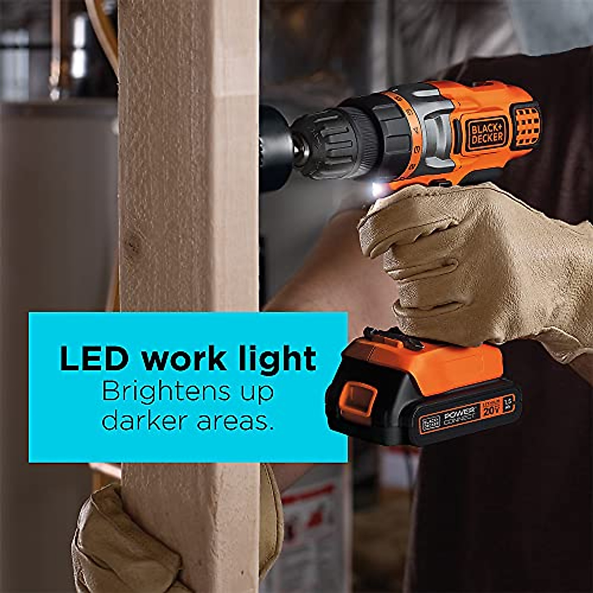 BLACK+DECKER LDX220C 20V MAX 2-Speed Cordless Drill Driver (Includes Battery and Charger)