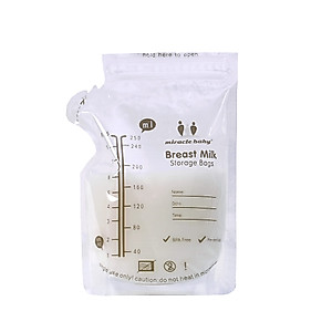 Breastmilk Storage Bags, 8.5 OZ Breast Milk Freezer Storage Container Bag for Breastfeeding, Leak Proof Double Zipper Seal, Pre-Sterilized, Self Standing, Easy to Freeze 240 Count