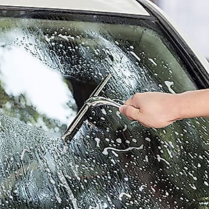 Ettori Shower Squeegee for Shower Doors, 10 Inches Shower Glass Squeegee for Bathroom, Windows, Kitchen and Car