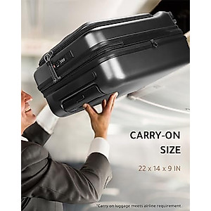Carry on Luggage Luggage 22x14x9 Airline Approved, PC Hard Shell Suitcase with USB Port, Expandable Luggage with Laptop Compartment