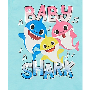 Pinkfong Baby Shark Toddler Girls 3 Pack T-Shirts Pink/Yellow/Blue 3T