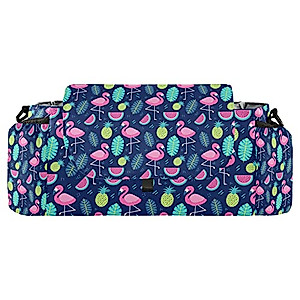 Sinestour Flamingo Stroller Organizer with Cup Holder Universal Stroller Organizer Bag Detachable Shoulder Strap Stroller Accessories for Diaper Snacks Keys Toys Fit All Baby Stroller