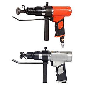 Heavy Duty 6 Pcs Air Hammer Rivet Bits Set, Hammer Bits Accessories 0.401 Shank Pneumatic Chisel Air Hammer Smoothing Extended Length Tool Kit with Spring