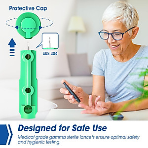 AZEN 350 Pcs Lancets for Diabetes Testing, 30 Gauge Multicolored Blood Sugar Lancets, Diabetic Lancets for Lancing Device