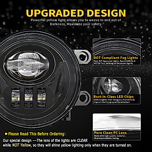 Z-OFFROAD Yellow LED Fog Lights Assembly with Clear Lens for Tacoma 2016-2022 4Runner / Tundra 2014-2019 Camry 2007-2014 Amber Golden Yellow Bumper Driving Lamps Replacement