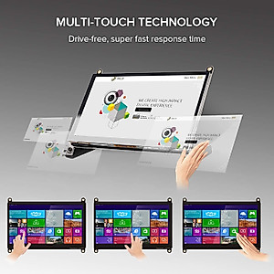 EVICIV Touch Screen 7" for Raspberry Pi, 1024X600 IPS Display Portable Monitor Dual-Speaker USB HDMI Computer Monitor Compatible with Raspb Pi 5/4/3/Zero/Windows/Drive-Free