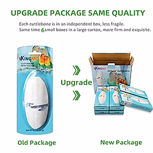 Jmxu's 5"-5.5" Bird Cuttlebone for Parakeets, Cuddle Bone with Metal Holder, Chewing Cuttlefish Bone for Sharp Beaks, Natural Birds Calcium Suitable for Parrots Cockatiels Budgie(6 Pack)