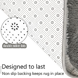 LOCHAS Ultra Soft Indoor Modern Area Rugs Fluffy Living Room Carpets for Children Bedroom Home Decor Nursery Rug 6x9 Feet, Gray