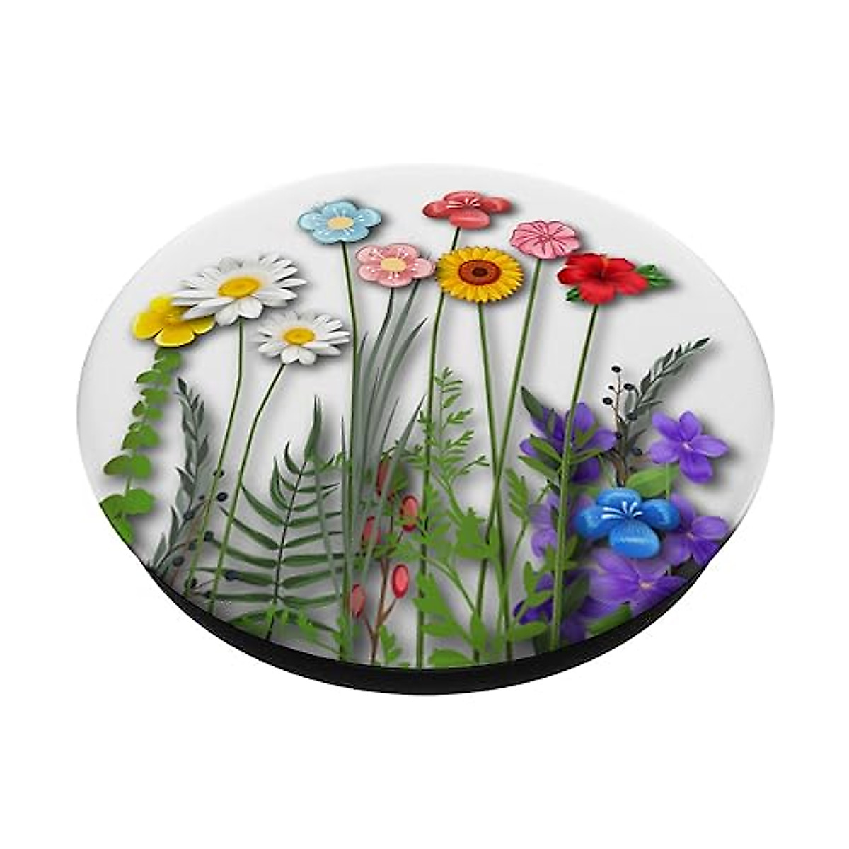 White Floral Pattern Flower Bouquet Phone Popper PopSockets Standard PopGrip