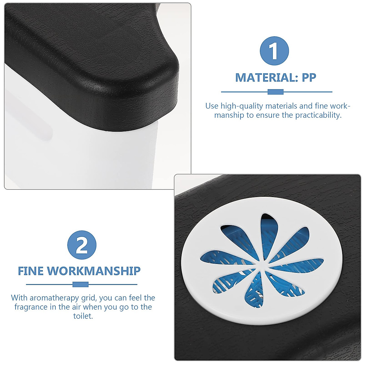 Step Stool Bathroom Footstool Foldable Toilet Stool Household Step Stool Toilet Stool Household Step Stool Potty Training Stool Foot Black