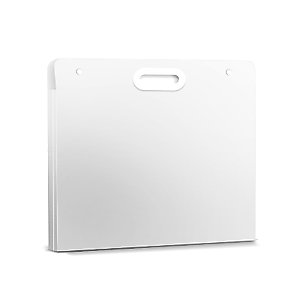 Hikpik Art Portfolio Case Portfolio Folder for Artwork with Handles Waterproof Portfolio Folder for Artwork Arts Storage Case for Drawing Sketch Photography Poster 17.3 X 14.2 Inch White