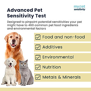 My Pet Sensitivity Advanced Test - at-Home Pet Test | 460 Items | Quick Results | Non-Invasive Hair Collection | Comprehensive Food, Environment, Nutrient & Mineral Analysis | All Breeds & Ages