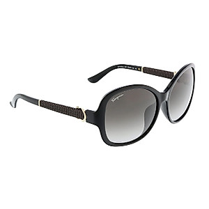 Salvatore Ferragamo SF744SLA 001 Sunglasses Black/Grey Gradient Lenses 59mm