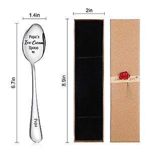 Atdesk 2 Pcs Personalized Ice Cream Spoons, Stainless Steel Engraved Name Dessert Spoon, Custom Birthday Valentine's Day Christmas Gifts (XX’s Ice Cream Spoon)