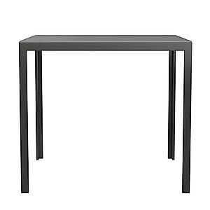 Flash Furniture Harris Commercial Indoor/Outdoor Patio Table - Black Poly Resin Slatted Top - Black Steel Frame - Seating for 4, 31.5" Square