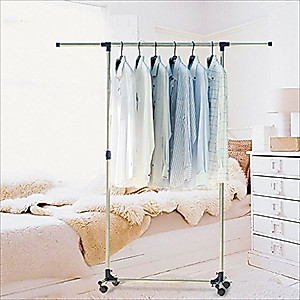 Coat Rack Single Pole Coat Rack Floor Stainless Steel Drying Racks Outdoor Clothes Hanger Indoor Hanger Simple Clothes Hanger