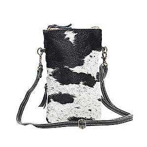 Myra Bag White & Black Cowhide Crossbody Bag S-1174