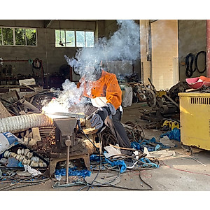 ANTAITHER Split Cowhide Leather Welding Cape Sleeve - Superior Heat & Flame Resistance for Heavy-Duty Protection (M)