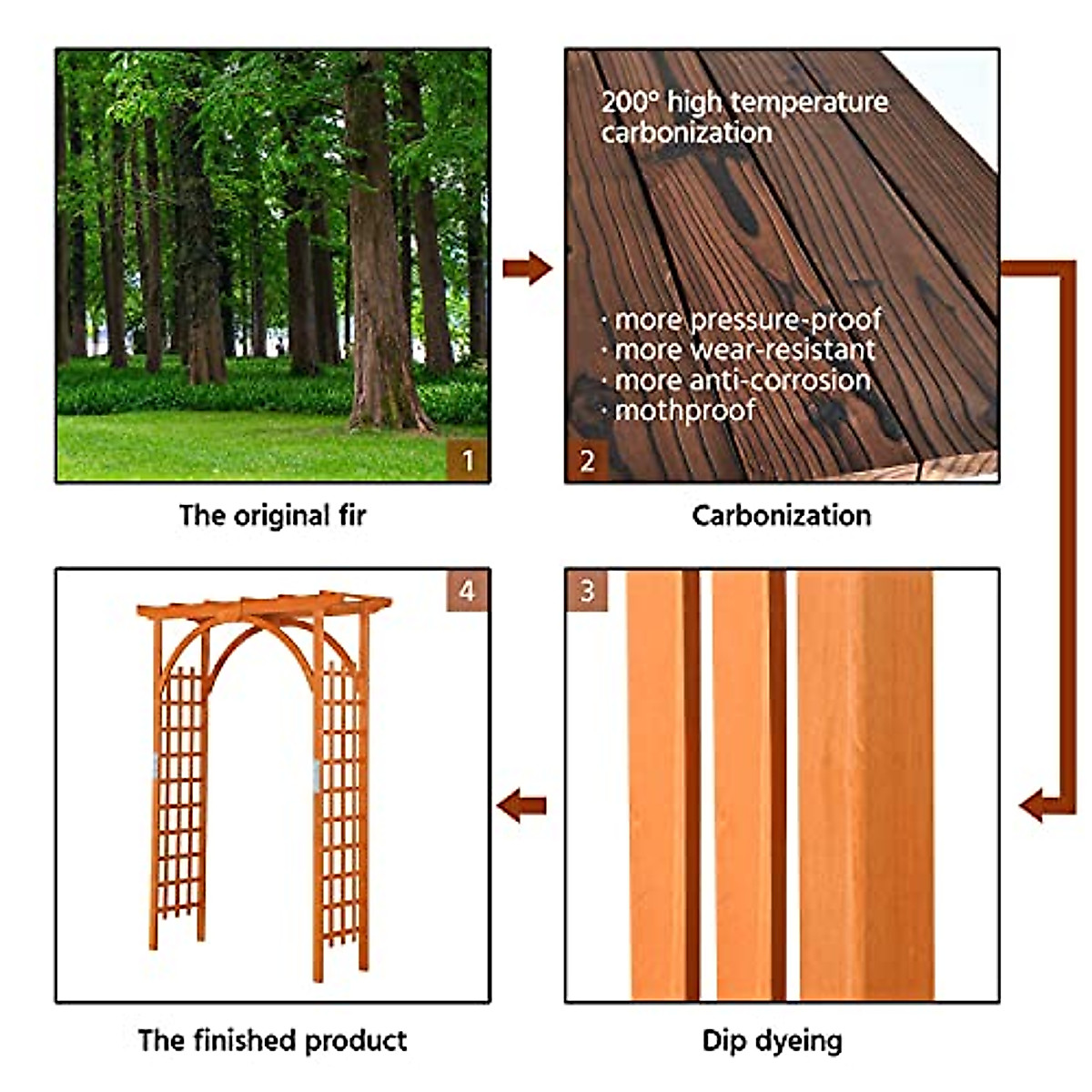 Yaheetech Wedding Arches 7FT Wood Backdrop Stand Wooden Garden Trellis Arbor Climbing Arbor Arch for Ceremony Planting Garden Patio Greenhouse Bridal Party Decoration Decor