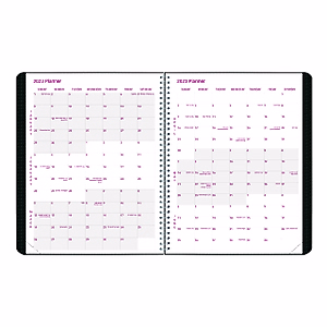 Brownline 2023 DuraFlex Monthly Planner, 14 Months, December 2022 to January 2024, Twin-Wire Binding, 8.875" x 7.125", Black (CB1200V.BLK-23)