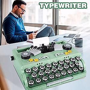 PATRI MOYE 918PCS Ideas Retro Typewriter Building Blocks Set for Adults,Collectible Retro Display Toys Model,Classic Printer Models Building Set,Best Nostalgic Gift for 6+ Year Old Kids
