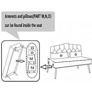 Small Velvet Loveseat Sofa with Gold Metal Legs,55-inch Modern Sofa Couch with 2 Side Pockets,Couch with Tufted Backrest for Living Room Bedroom Office (Beige)