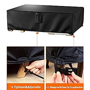 Ruimoy Patio Furniture Covers, Outdoor Furniture Cover Waterproof, General Purpose, Outside Table and Chair Covers, Heavy Duty 600D (108 Inch L x 82 Inch W x 27.9 Inch H)