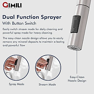 GIMILI Touchless Kitchen Faucet with Pull Down Sprayer, High Arc Single Handle Motion Sensor Smart Activated Hands-Free Kitchen Sink Faucet, Brushed Nickel