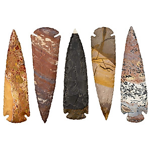 KVK Crystals One 5" Indian Spear Point Arrowhead Agate spearhead Chert Flint New Project Point (1pc)