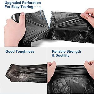 Small Trash Bags 3-5 Gallon, Inwaysin 200 Count Small Bathroom Trash Bags Black, Strong Small Garbage Bags 4 Gallon Biodegradable, Unscented, Size Expanded for Bathroom Kitchen