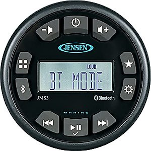 Jensen JMS3RTL Compact Bluetooth AM/FM/USB/WB Waterproof Stereo - 3", Black (Renewed)